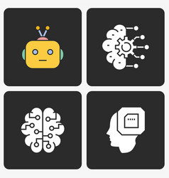 Artificial intelligence signs set Royalty Free Vector Image