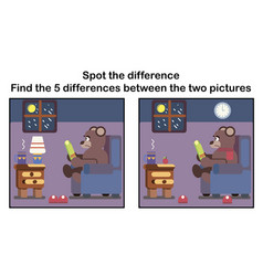 Cartoon spot the difference Royalty Free Vector Image