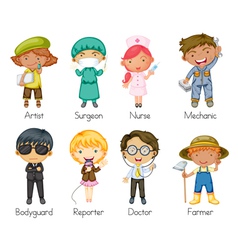 Professional workers labor day cartoons Royalty Free Vector