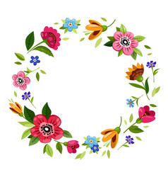 Round flower frame template for invitation card Vector Image