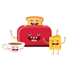 Electric toaster with slice of toasted bread Vector Image