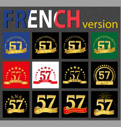 French set of number 7 templates Royalty Free Vector Image