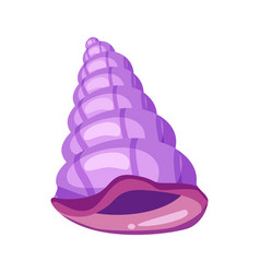 Cute bright pink cartoon seashell icon colorful Vector Image
