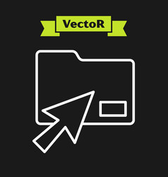Black line cursor click document folder icon Vector Image