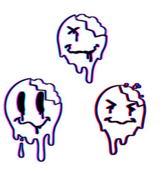 Acid smile face retro symbol of rave Royalty Free Vector