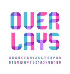 Color font alphabet with overlay effect letters Vector Image