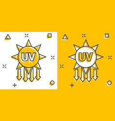 Uv radiation icon in comic style ultraviolet Vector Image