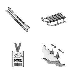 Ski sled lifeguard badge badge avalanche Vector Image