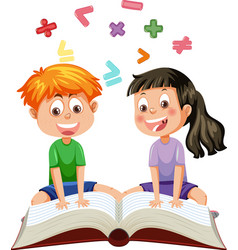 Kids playing with math toy Royalty Free Vector Image