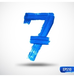 Number seven tracing guide Royalty Free Vector Image