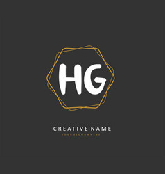 Hg initial letter handwriting and signature logo Vector Image