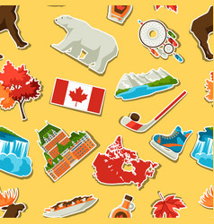Canada sticker icons set Royalty Free Vector Image
