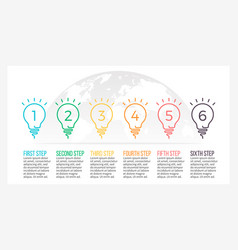 Light bulb infographic idea chart with 5 steps Vector Image