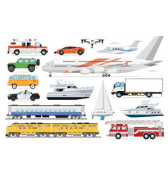 Public transport taxi car vehicle city train and Vector Image Public transport taxi car vehicle city train and Vector Image