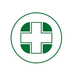 Green cross medical symbol Royalty Free Vector Image