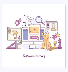 Online courses education training concept Vector Image