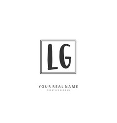 Lg initial letter handwriting and signature logo Vector Image