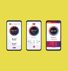 Timer application ui design concept Royalty Free Vector
