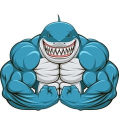White shark bodybuilder Royalty Free Vector Image