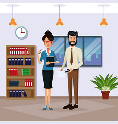 Business people in office cartoon Royalty Free Vector Image