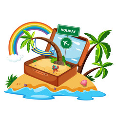 Kids on summer vacation suitcase Royalty Free Vector Image