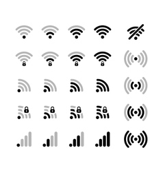 Different wireless connection pictograms clip-art Vector Image