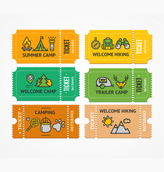 Camping neon label Royalty Free Vector Image - VectorStock