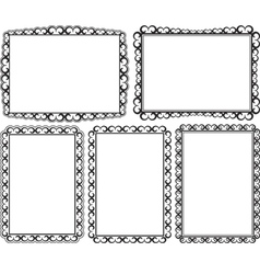 Black Hand Drawn Doodle Borders and Frames Vector Image