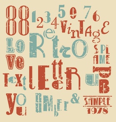 Various retro vintage number and typography Vector Image
