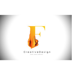 F letter design with brush stroke and modern 3d Vector Image