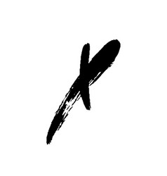 Letter x handwritten by dry brush rough strokes Vector Image