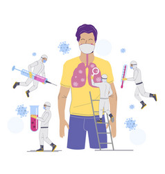 Medic fights with coronavirus Royalty Free Vector Image