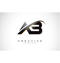 Ab a b letter modern logo design with yellow Vector Image