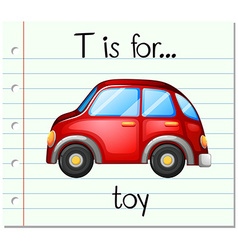 Flashcard letter T is for toys Royalty Free Vector Image