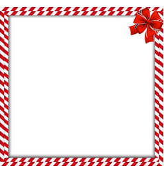 Christmas new year square double candy cane frame Vector Image