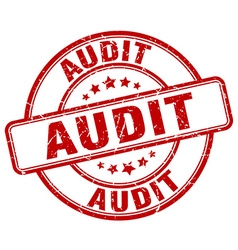 Audit red grunge round vintage rubber stamp Vector Image