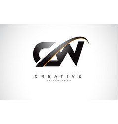 Cw c w swoosh letter logo design with modern Vector Image