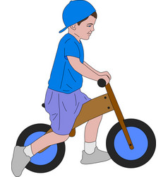 Boy riding a pushbike silhouette Royalty Free Vector Image