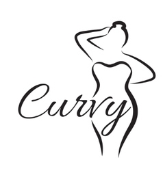 Logo plus size woman curvy symbol Royalty Free Vector Image