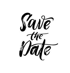 Save date hand drawn text calligraphy Royalty Free Vector