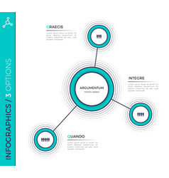 Connected circles for infographics chart with 3 Vector Image