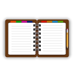 Leather notebook Royalty Free Vector Image - VectorStock