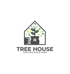 House tree template Royalty Free Vector Image - VectorStock