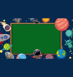 Border template with planets in space Royalty Free Vector