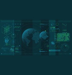 Hud navigation map screen elements Royalty Free Vector Image