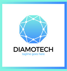 Diamond tech logo Royalty Free Vector Image - VectorStock