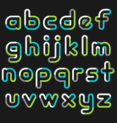 Alphabet line transparent color font style Vector Image