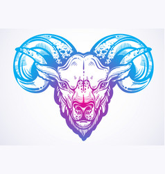 Linear stylized drawing of ram Royalty Free Vector Image