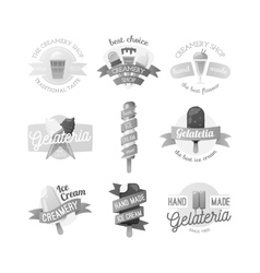Icecream badge food logo Royalty Free Vector Image