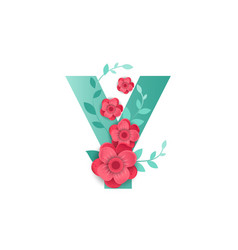 Letter Y floral design Royalty Free Vector Image